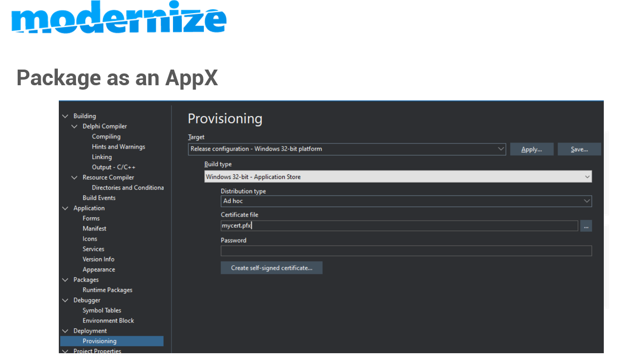 Delphi 10.3 Rio – Code signing, provisioning and the Microsoft App Store - Code.Show() Real ...